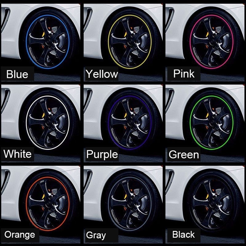 Universal 8m car wheel rim protector decor decoration strip, for 4 ...
