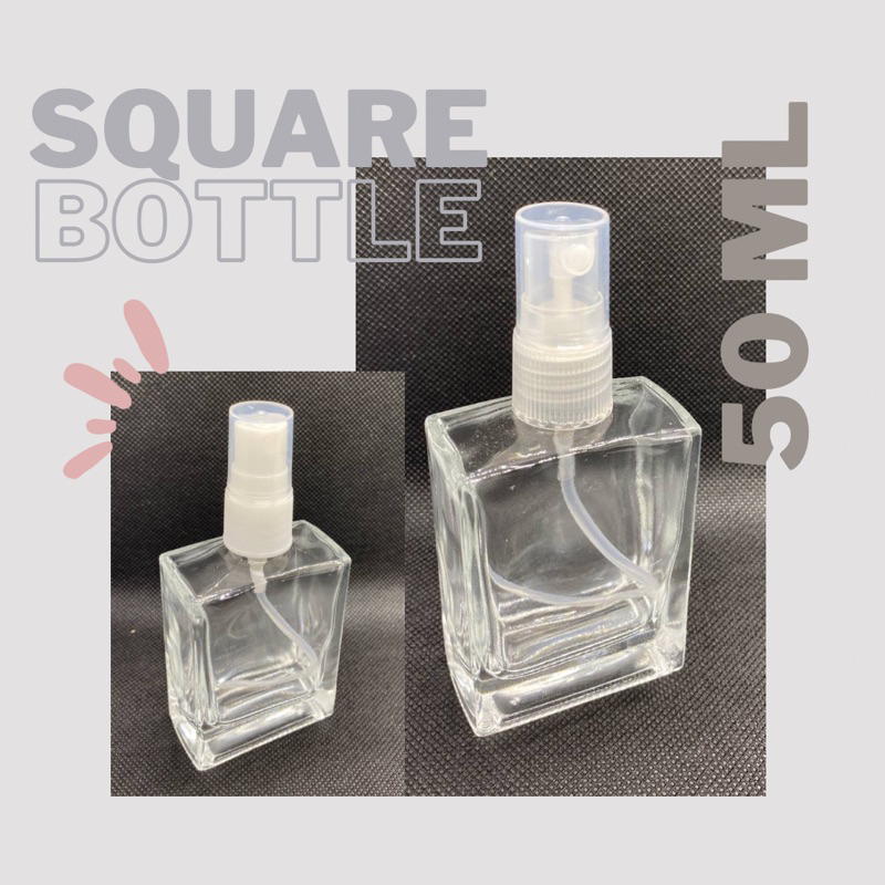 Square Perfume Bottle Clear or Frosted 50ml/30ml | Shopee Philippines
