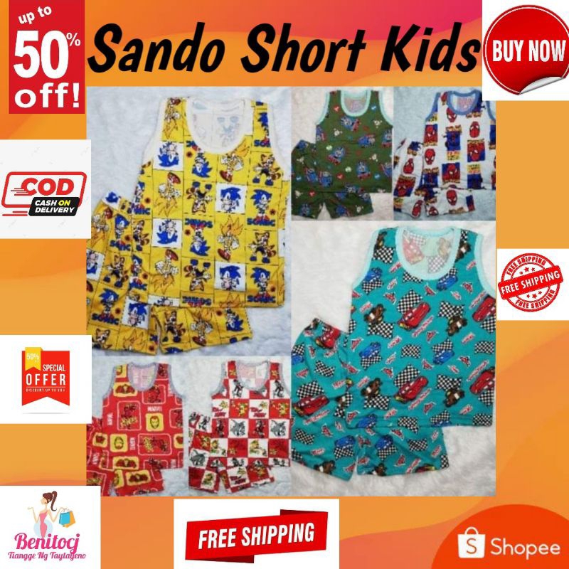 Baby Boy Sando Terno Short 2-4yrs Set for Childrens Kids Wear Cartoon ...