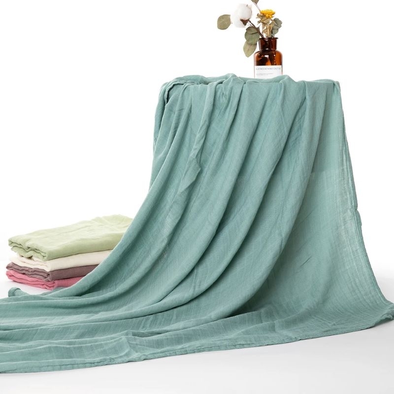 100% Muslin Organic Cotton Mlultipurpose Baby Swaddle Blanket Plain ...