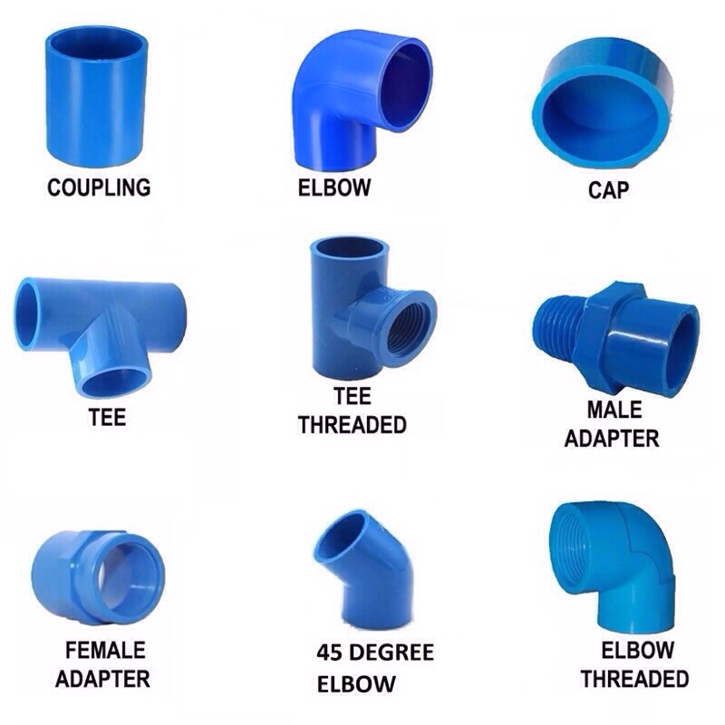 pvc blue fittings 1/2" 3/4" 1" | Shopee Philippines
