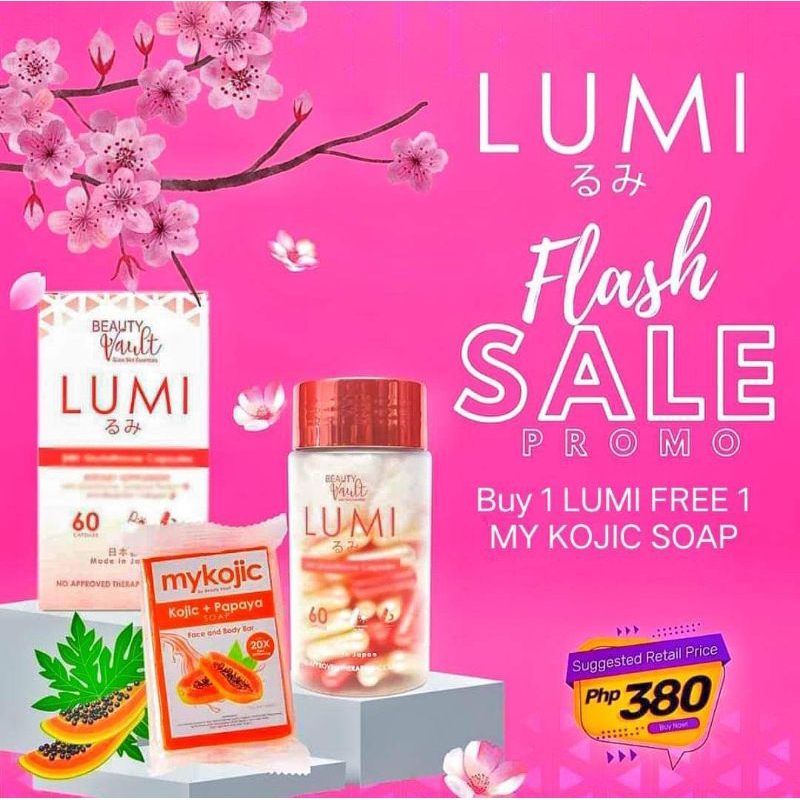 LUMI 24hr Glutathione Capsule by Beauty Vault 60 Kaps With Freebie ...