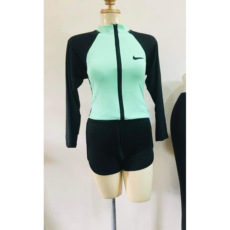 Zipper Rush Guard terno shorts | Shopee Philippines