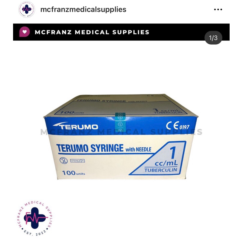 Terumo Syringe (Sold per Box) 1cc, 3cc, 5cc, 10cc | Shopee Philippines