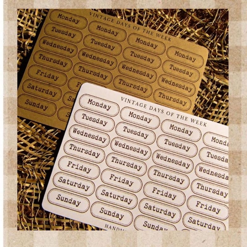 Vintage Days of the Week sticker Sheet | Shopee Philippines