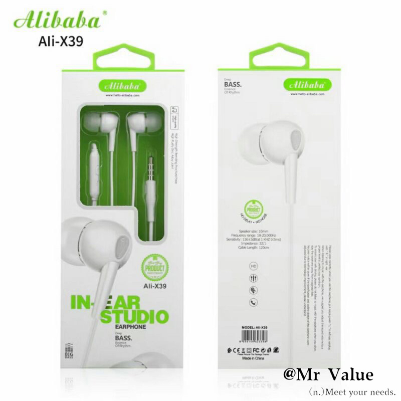 Original Alibaba Universal 3.5mm Audio In-Ear Studio Earphones With Mic ...