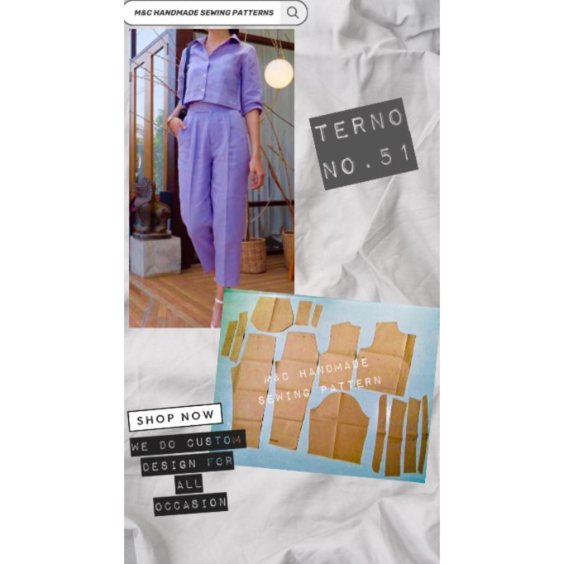 M&C HANDMADE SEWING PATTERN TERNO NO.51 | Shopee Philippines