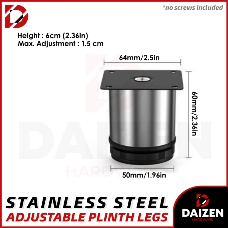 Adjustable Stainless Steel Plinth Legs Feet for Cabinet, Sofa ...