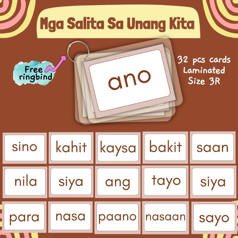 Mga salita sa unang kita tagalog sight words educational reading ...