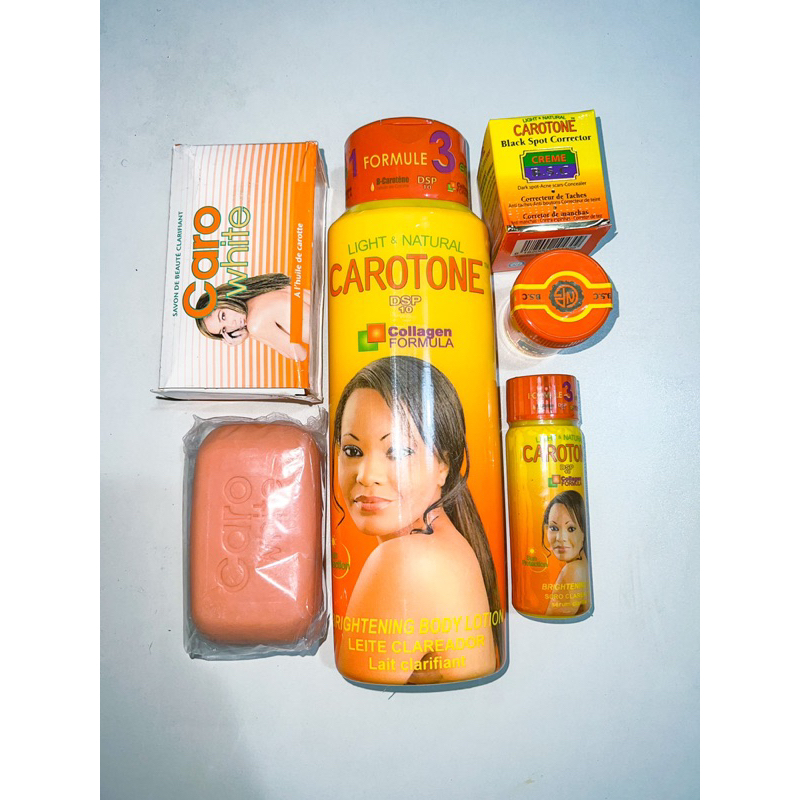 carotone set body cream, soap, oil and black spot corrector 4in1 ...
