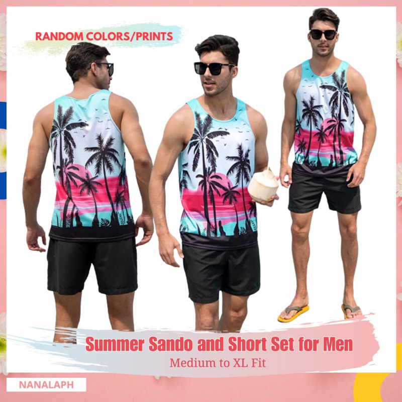 Summer Sando and Sweat Shorts Set for Men [ Medum to XL ] - Kyle ...