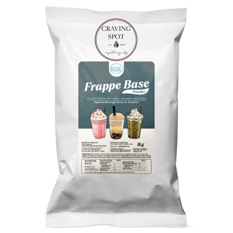 Top Creamery Frappe Base Powder 1kg | February 2024 Expiry | Shopee ...