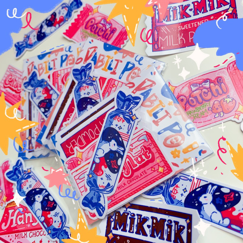 Pabili Po! Nostalgic Candy Sticker Flakes Set - Potchi, White Rabbit ...
