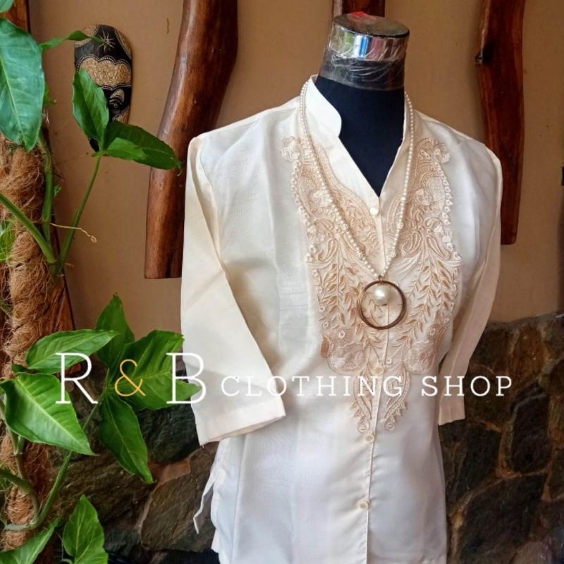 LADIES barong/filipiniana blouse /Filipiniana /Modern Blouses | Shopee ...