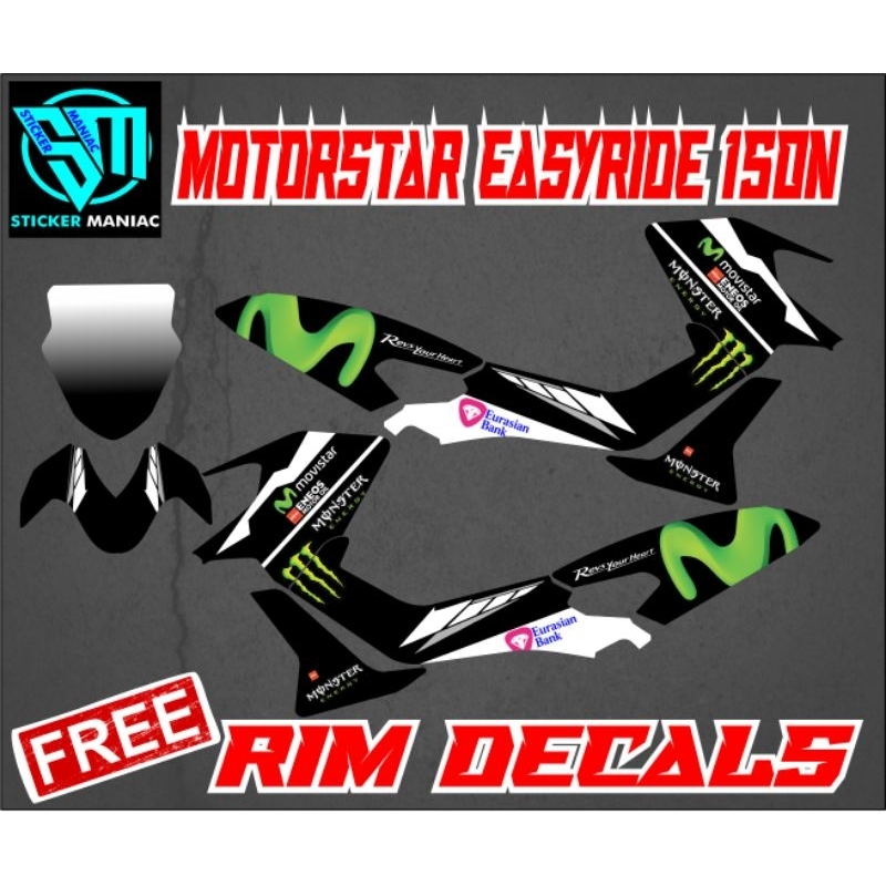 Motorstar Easyride 150n full body decals, free rim decals | Shopee ...