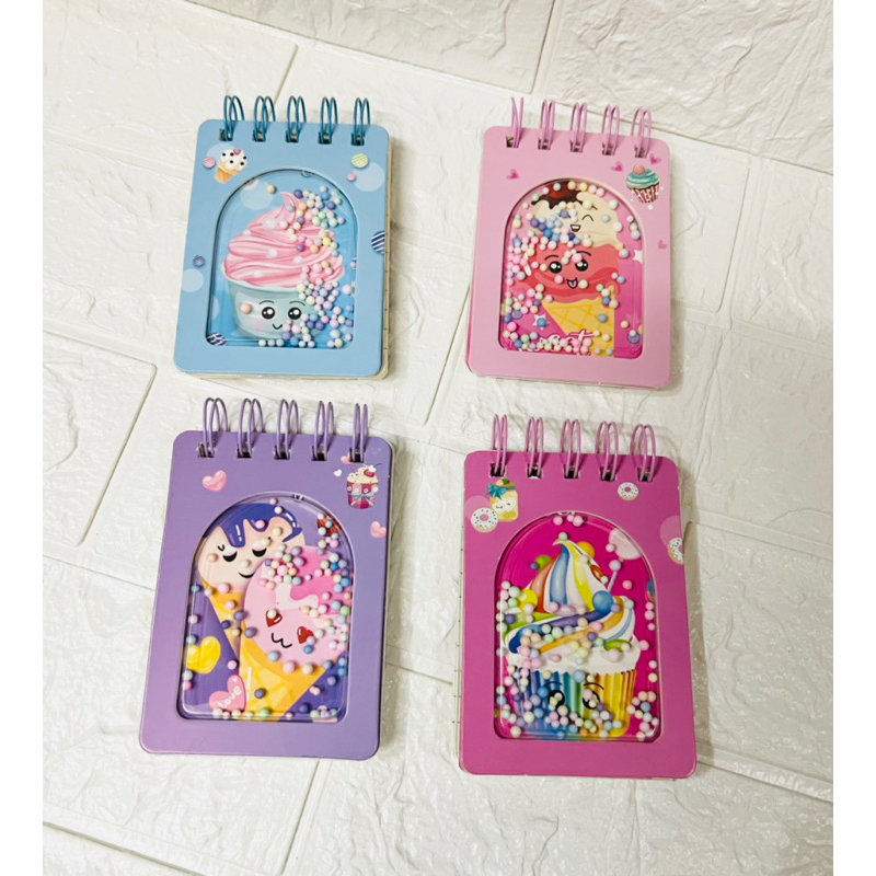 ice cream plastic cover mini notepad paper with line randomly design ...