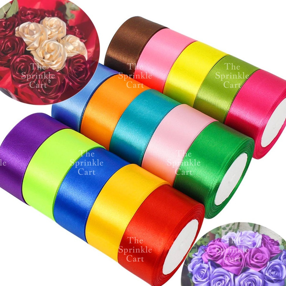 4cm Plain Satin Ribbon Gift Roll Packaging DIY Birthday Party ...