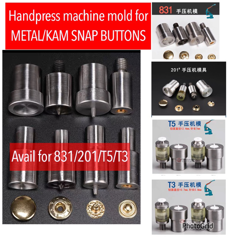 2pcs/4pcs SET SNAP BUTTON DIES MOULD SET HAND PRESSINNG MACHINE ...