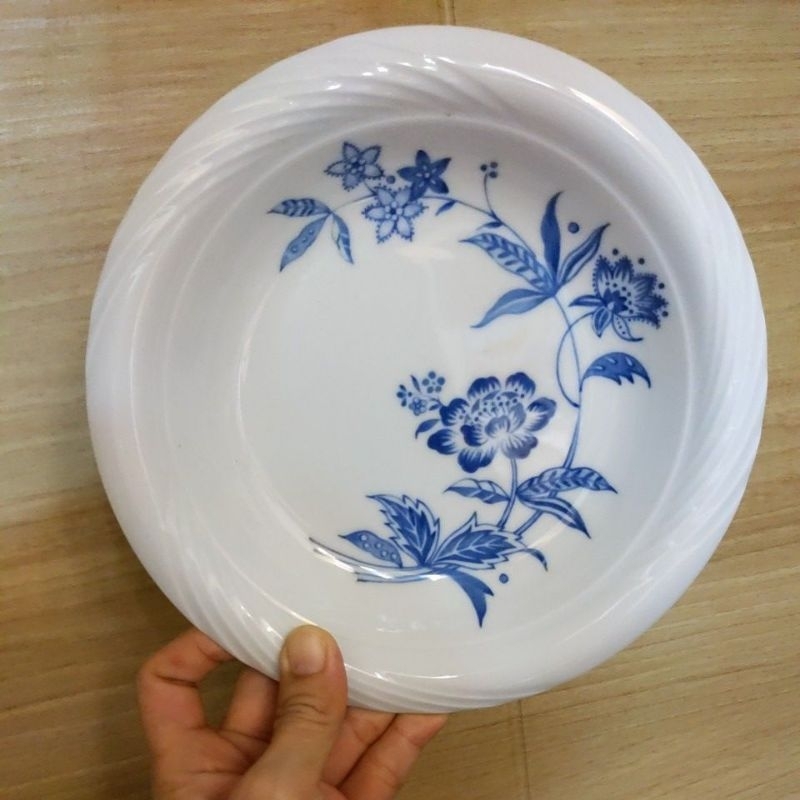 Tachikichi Adam & Eve blue floral deep plate (2pc/set) | Shopee Philippines