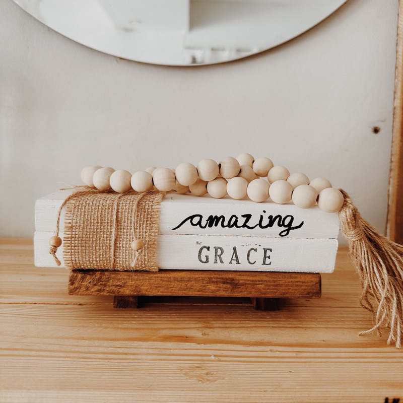 Wooden Book Stack 2 layer Farmhouse (Brooke) | Shopee Philippines