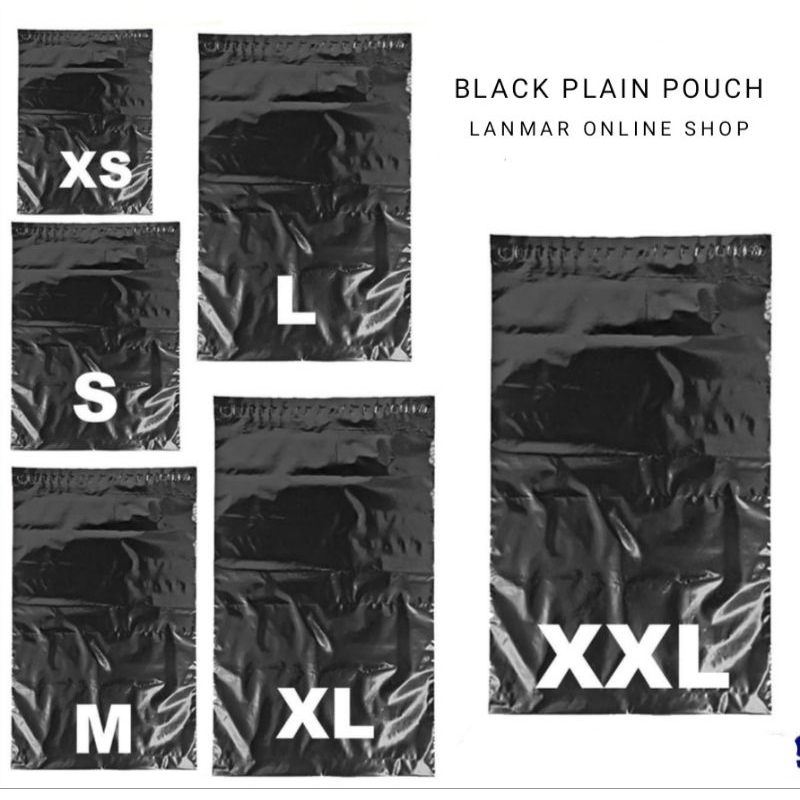 25PCS PLAIN BLACK POUCH (XS, S, M, L, XL) | Shopee Philippines