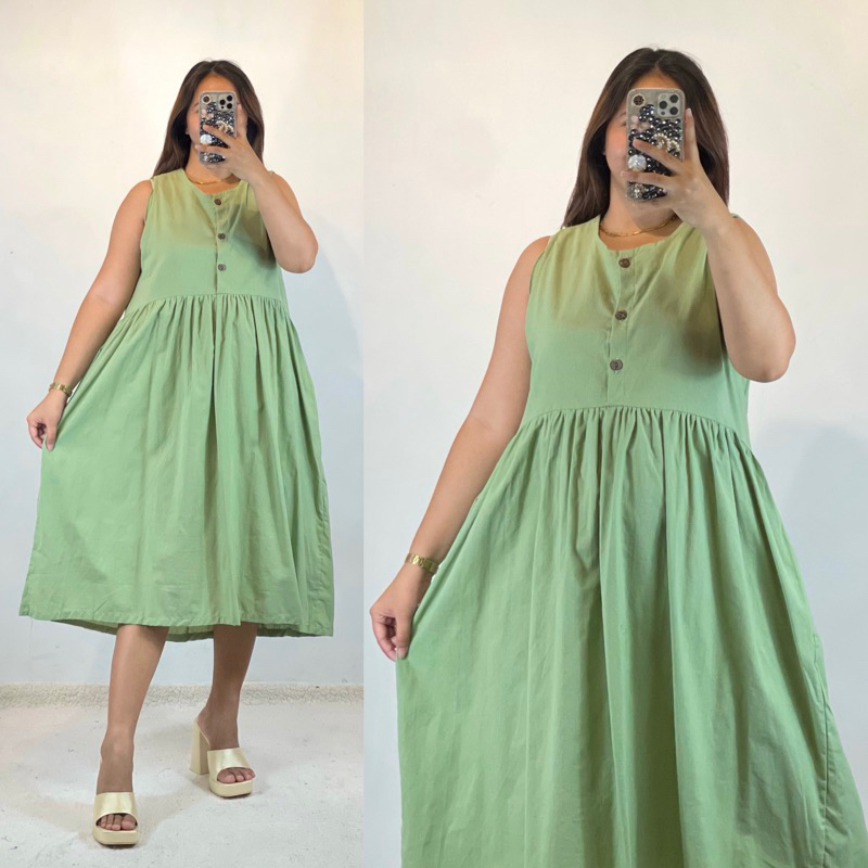 Jessa (L-2XL) Linen Dress (PLUS SIZE) | Shopee Philippines