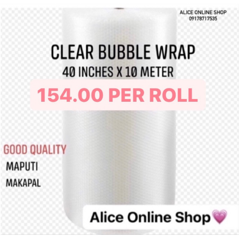 40 INCHES X 10 METERS CLEAR BUBBLE WRAP | Shopee Philippines