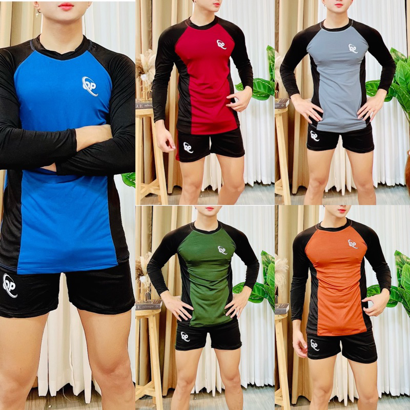 Men’s Rush Guard Long Sleeve Terno /Short (OP) | Shopee Philippines