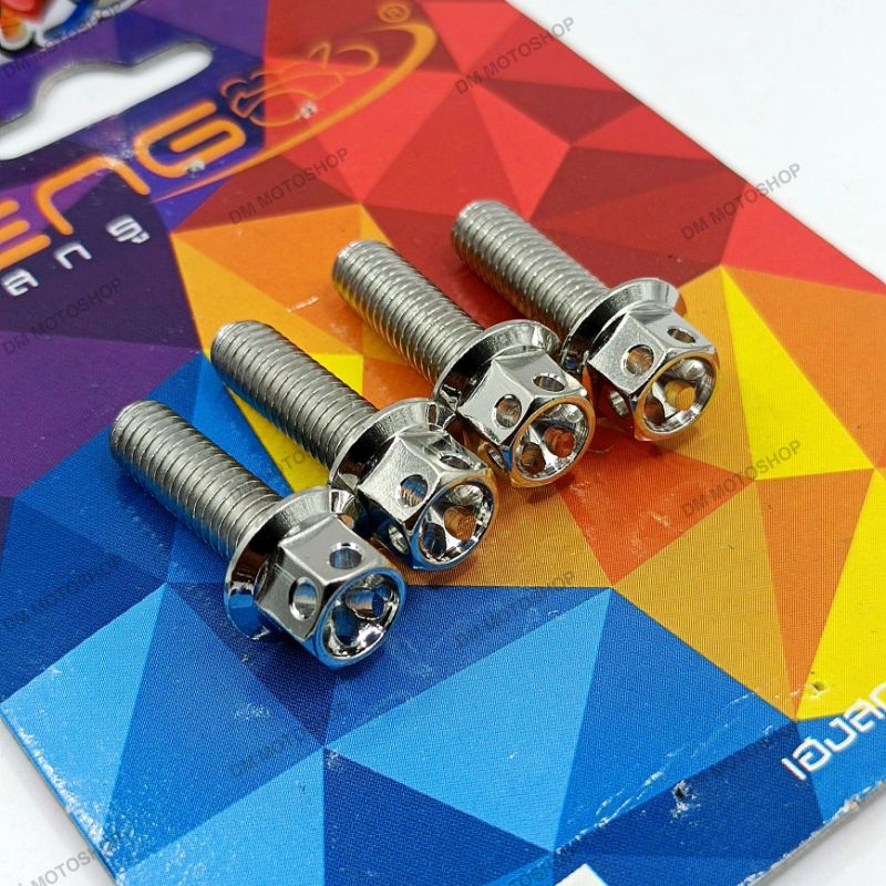 HENG Gold & White Cylinder Head Nut Tappet Cover Bolts for Honda XRM ...