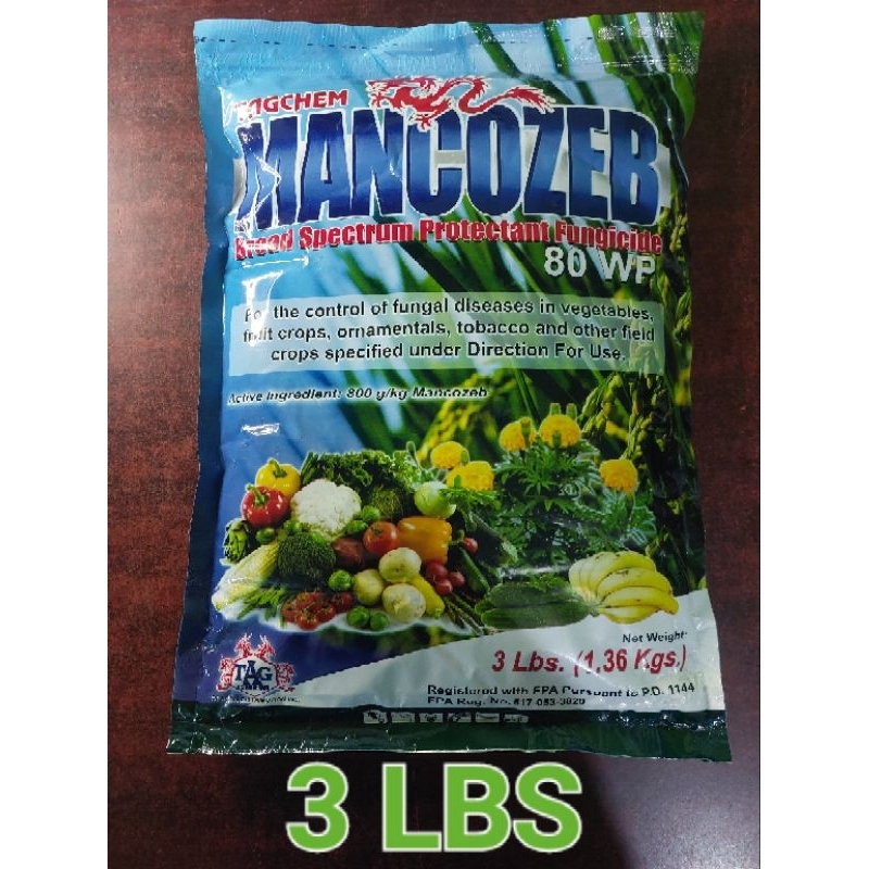 MANCOZEB 80WP (3 LBS / 1.36 KILOS) BROAD SPECTRUM PROTECTANT FUNGICIDE ...
