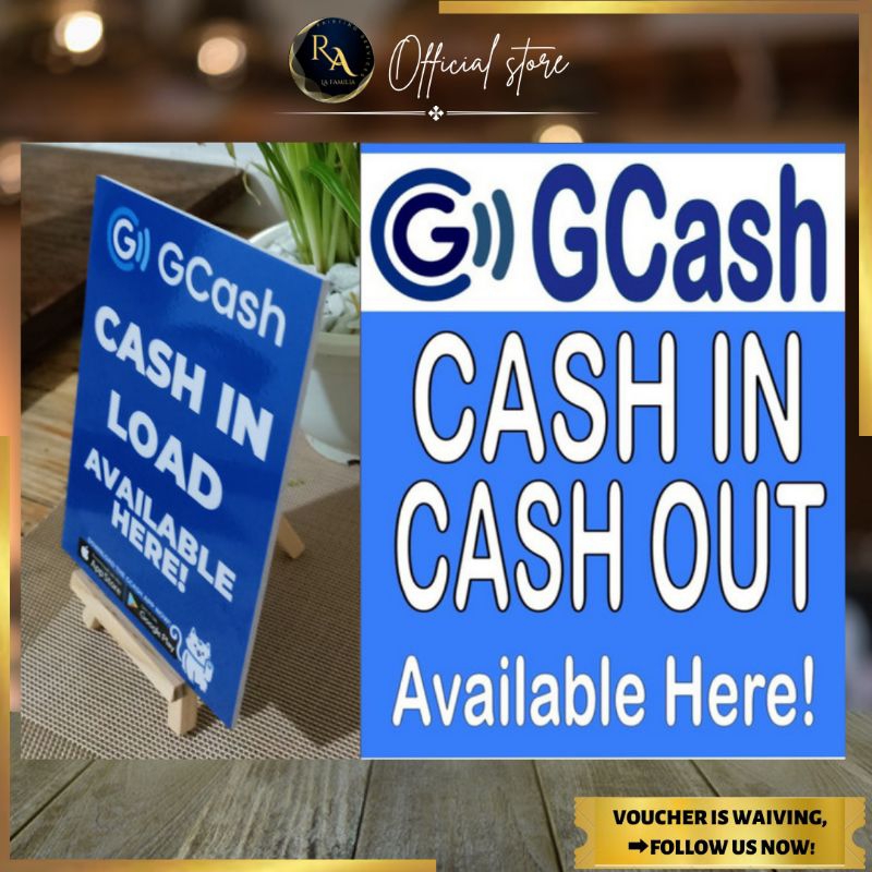 R.A SINTRABOARD GCASH CASH IN LOAD AVAILABLE HERE SIGNAGE. 5" X 7 ...