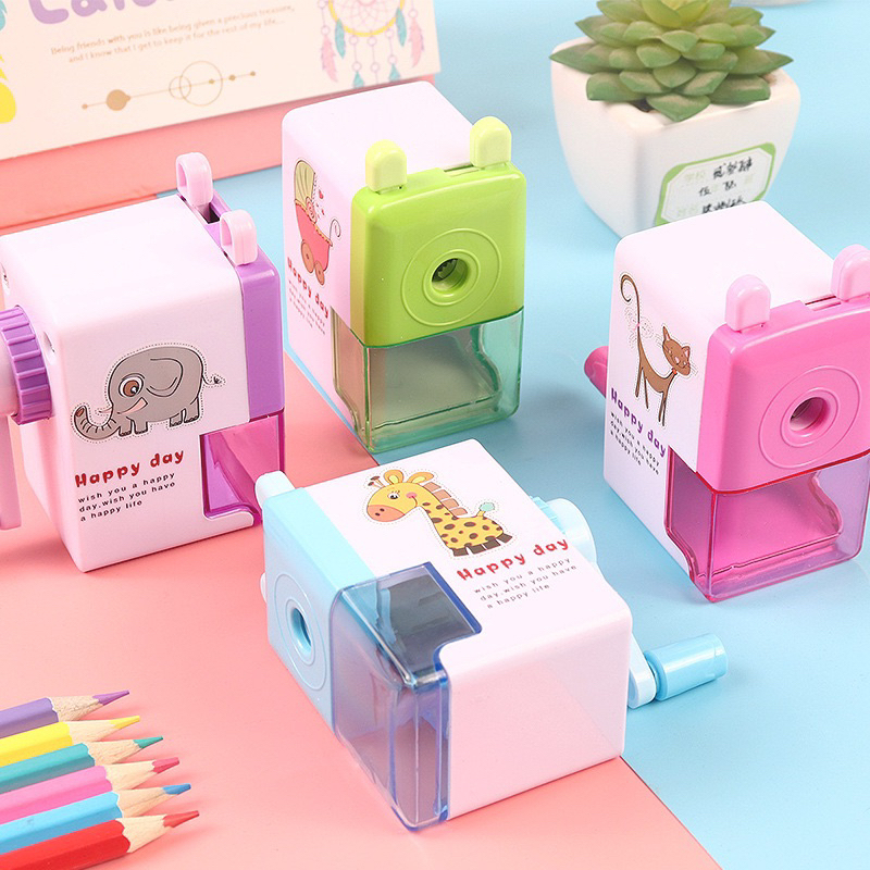 Cute Animal Cartoon Pencil Sharpener Tool Hand Pencil Sharpener Office ...