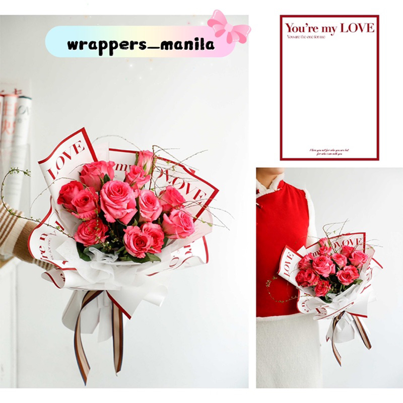 20pcs Trending Words Design Wrapper Bouquet Wrapping Paper (waterproof ...