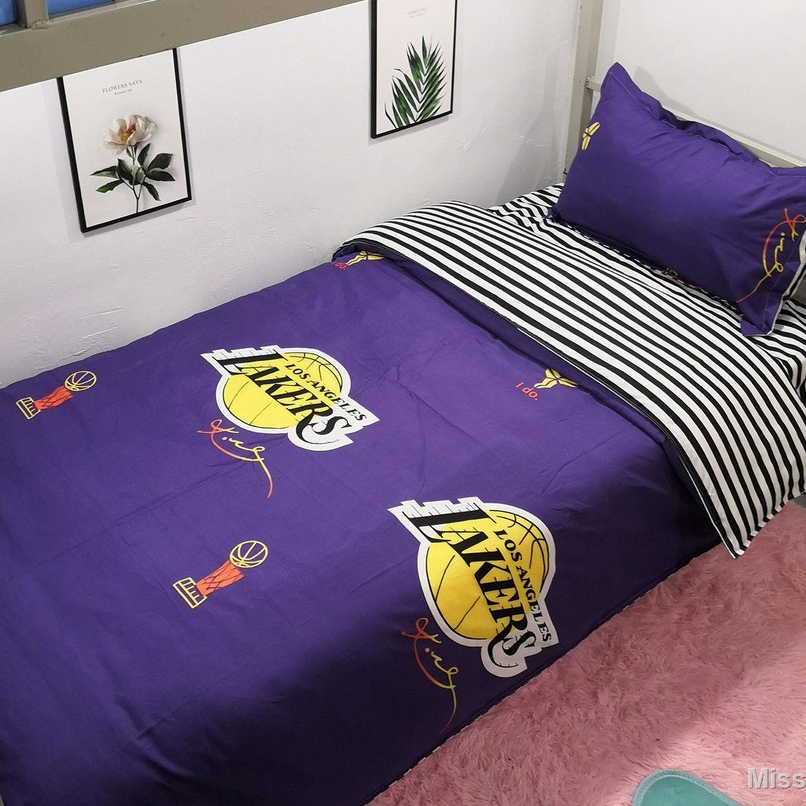 Tide brand student dormitory NBA Lakers championship quilt cover sheet three-piece set boys ...
