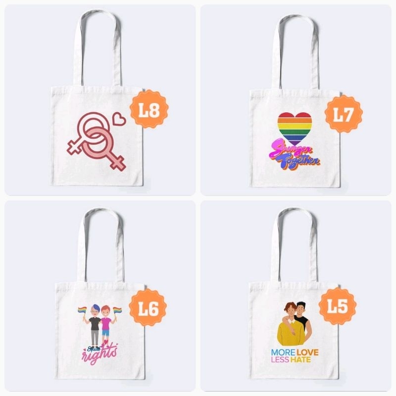 LGBT COMMUNITY TOTE BAGS DESIGNS CANVAS KATSA (NO ZIPPER) | Shopee ...