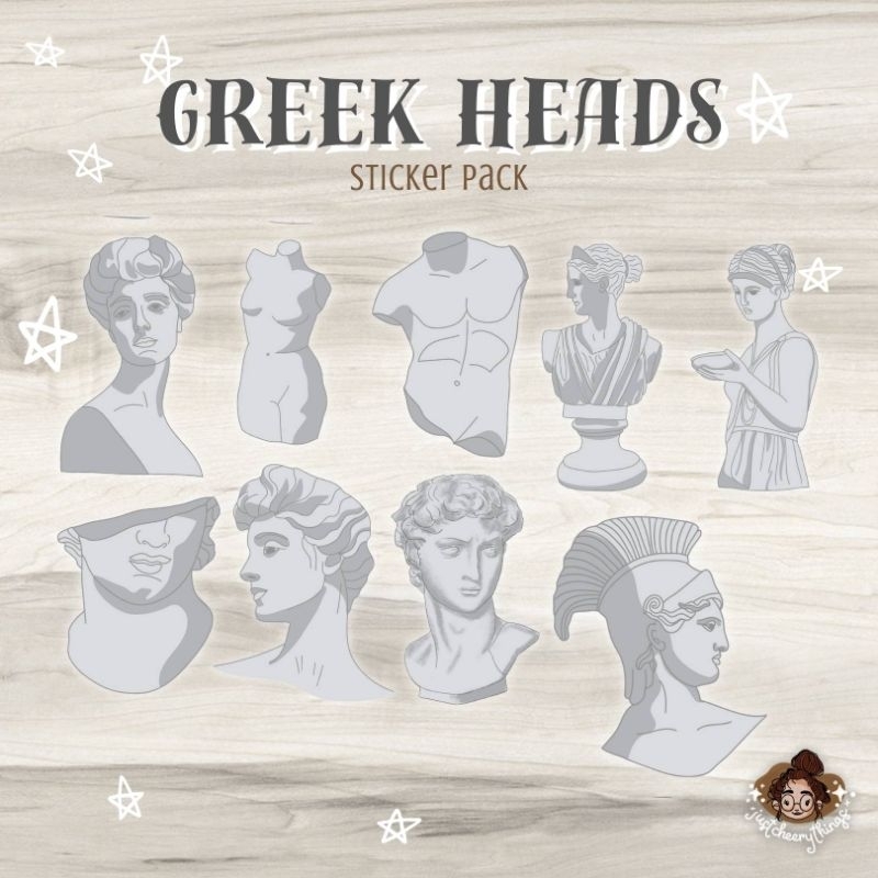 Greek Heads Cute Stickers for Journal Planner Bujo Scrapbook and Diary ...