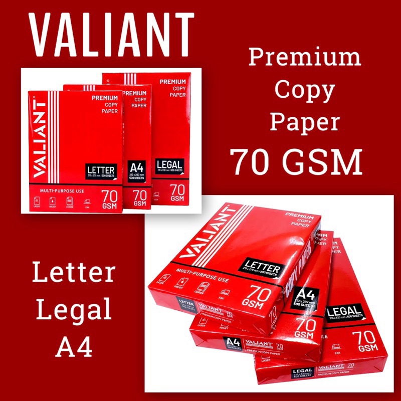 VALIANT COPY PAPER 500pcs | Shopee Philippines