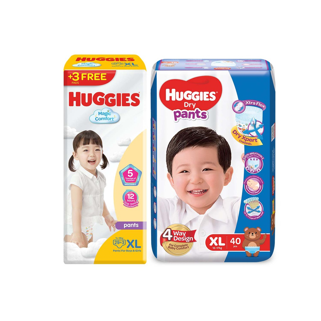 Day and Night Bundle XL - Huggies Magic Comfort Jumbo 32 pcs & Huggies ...