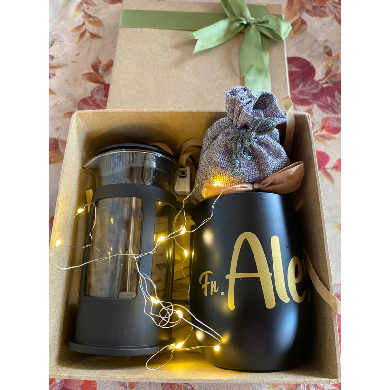 Personalized Egg Mug with Coffee Press and Jute Coffee Grind | Shopee ...