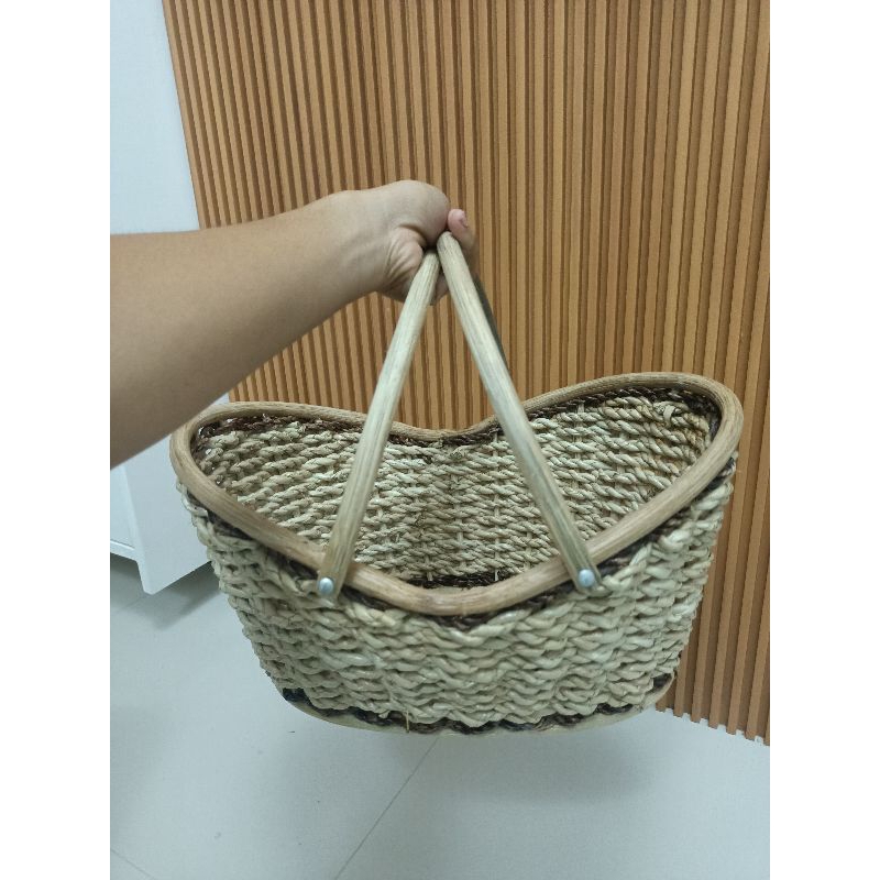 Tiara Rattan Basket/ native basket/fruit basket/ picnic basket | Shopee ...