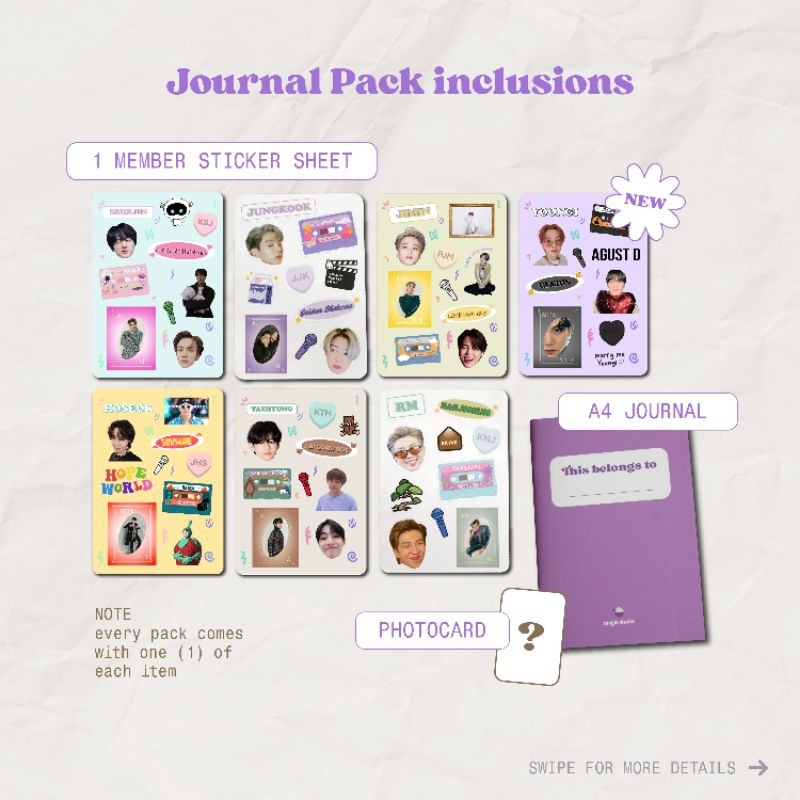 BTS Journal Pack (journal & sticker sheet) | Shopee Philippines