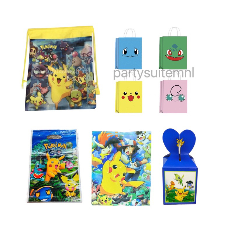 Pokemon Pikachu Theme Kiddie Party Lootbags/ Paper Bags/ Drawstring ...