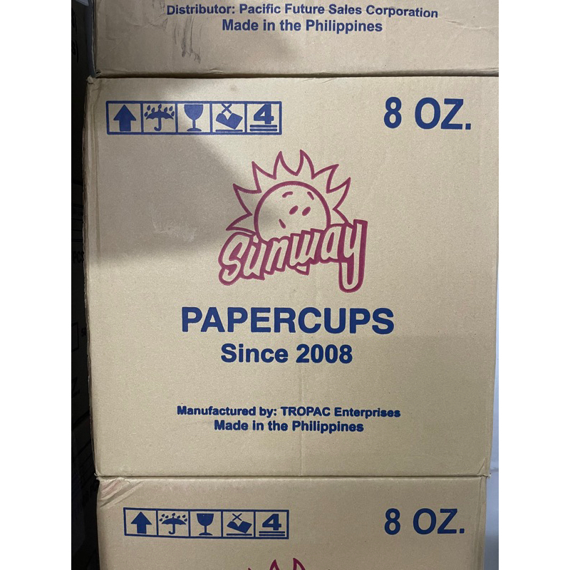 (1000 pcs) 8oz Disposable Paper Cup, Hot and Cold Paper Cups, Sunway ...