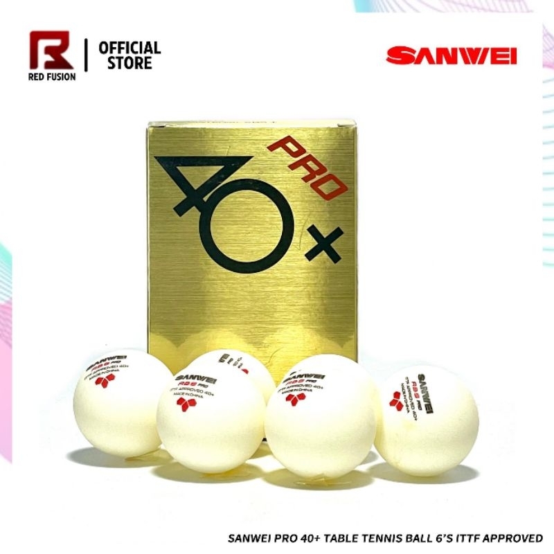 Sanwei Pro 40+ Table Tennis Ball 6’s ITTF Approved | Shopee Philippines
