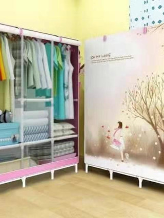 KM Wardrobe 3D Design DIY Multifunction Clothes Storage Rack Cabinet ...