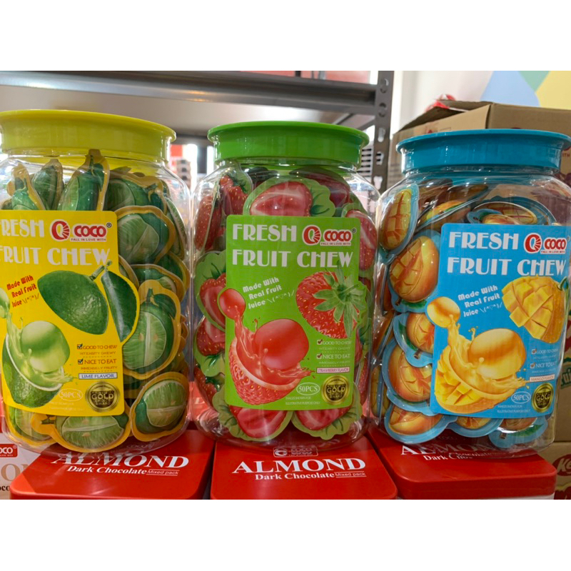 COCO FRESH FRUIT CHEWY 50 PCS IN A JAR | Shopee Philippines