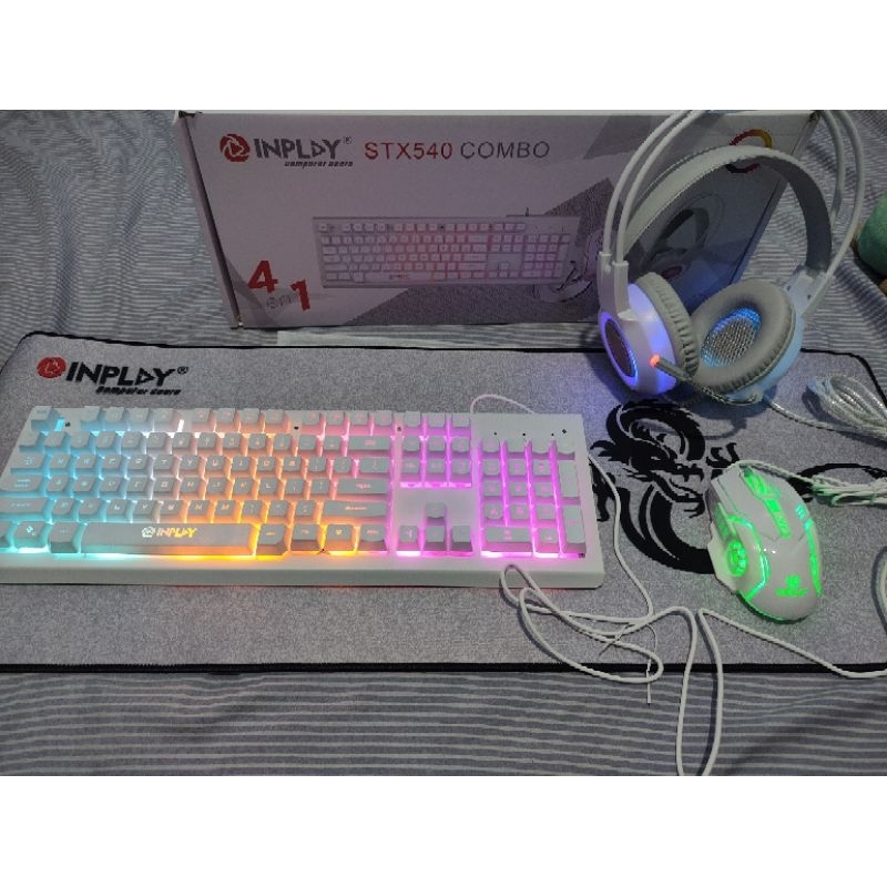 ‼️HOT‼️INPLAY STX540 4 in1RGB Combo Gaming KEYBOARD MOUSE HEADSET& MPAD ...