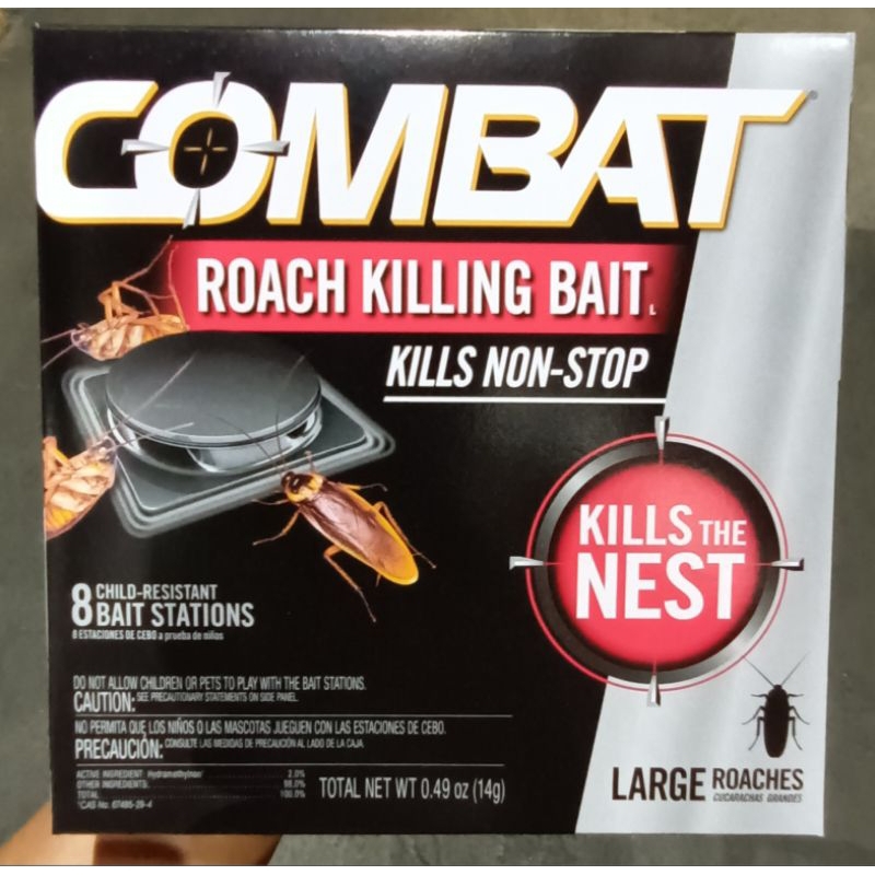 Combat Roach Killing Bait Stations, Large Cockroaches, 8 count | Shopee ...