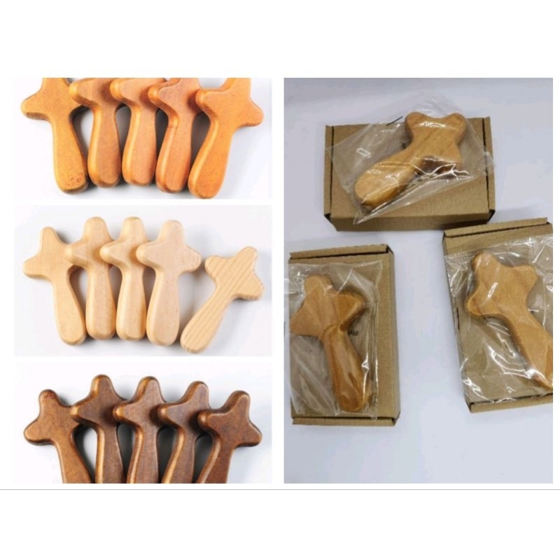 Ready stock, 1 pc 4 inch Comfort cross, wooden cross, holding cross ...