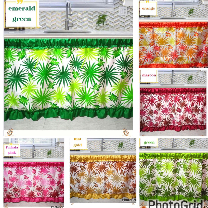 Plantita Anahaw Design | Kurtina Pang Lababo | Shopee Philippines